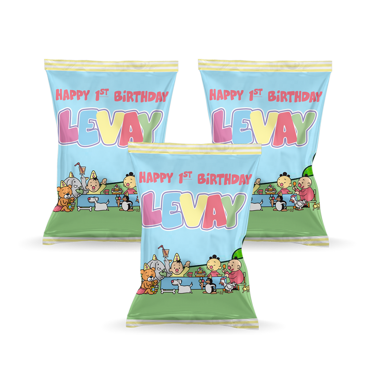 Gepersonaliseerde Clown (Pastel) popcorn zakjes voor een kinderfeest ...