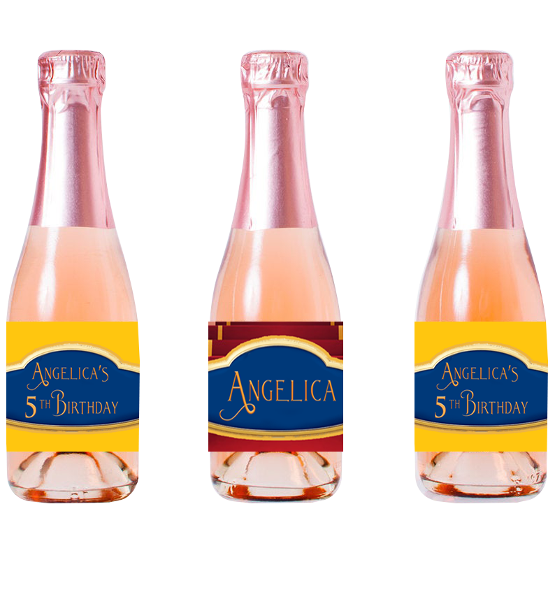 Gepersonaliseerde Belle en het Beest feest kinder champagne labels – GOXXO